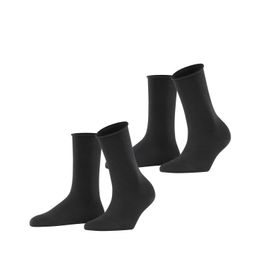 Esprit Damen Socken "Basic Pure", Gr. 39, schwarz, Baumwollmischung, unifarben, Socken, ohne einschneidendes B&uuml;ndchen, Basic-Socke, Uni-Str&uuml;mpfe