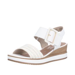 Remonte Damen Sandalette "ELLE-Collection", Gr. 41, wei&szlig;, Leder, Textil, Flechtoptik, Schuhe, Sommerschuh, Sandale, Bequemschuh mit Klett unter der