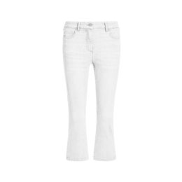 GOLDNER Damen 2-in-1-Hose "Kurzgr&ouml;&szlig;e Verk&uuml;rzte Jeanshose mit ausgestelltem Saum", wei&szlig;, Gr. 20, Obermaterial: 97% Baumwolle CO. 3% Elasthan EL.,