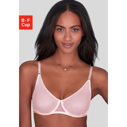Vivance Damen T-Shirt-BH "Finja", Gr. 100, rosa, Mesh, Obermaterial: 80% Polyamid, 20% Elasthan, BHs, mit B&uuml;gel aus transparentem Soft-Mesh,