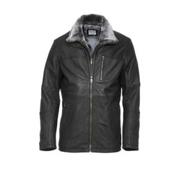 Bugatti Herren Lederjacke "BULORIOT", schwarz, Gr. 48, uni, Obermaterial: 100% Lammleder LEL. Futter: 100% Polyester PES. 100% Polyester PES.,