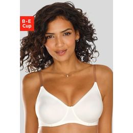 Damen T-Shirt-BH, NUANCE BY LASCANA, Gr. 90, beige, Microtouch, Obermaterial: 82% Polyamid (TACTEL), 18% Elasthan (LYCRA), Basic, BHs, mit B&uuml;gel &