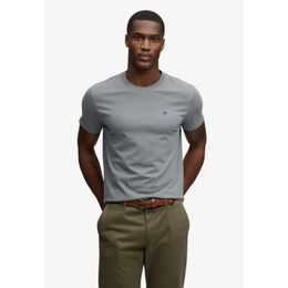 Superdry Herren Rundhalsshirt "ESSENTIAL SDCO LOGO EMB TEE", grau, Gr. S, unifarben, Single Jersey, Obermaterial: 100% Baumwolle, Shirts, Baumwolle,