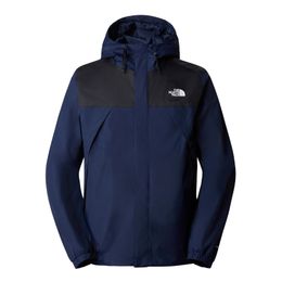 The North Face Herren Funktionsjacke "Antora", blau, Gr. L, bestickt, Obermaterial: 100% Nylon, Jacken, mit Windschutzblende, winddicht, wasserdicht,