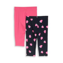 Tom Tailor M&auml;dchen Caprileggings, pink, Gr. 122, unifarben, Jersey, Obermaterial: 95% Baumwolle, 5% Elasthan, Hosen, im 2er Pack, aus