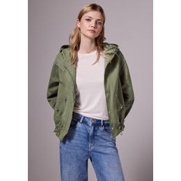 Damen Parka, gr&uuml;n, Gr. 46, STREET ONE STUDIO, unifarben, Web, Obermaterial: 52% Baumwolle, 40% Polyester, 8% Polyamid. Futter: 100% Polyester,