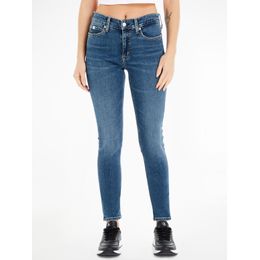 Damen Skinny-fit-Jeans "MID RISE SKINNY", blau, Gr. 33, Calvin Klein Jeans, unifarben, Denim/Jeans, Obermaterial: 94% Baumwolle, 4% Elastomultiester,