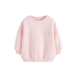 next Sweatshirt M&auml;dchen Gr&ouml;&szlig;e 68 braun / rosa / wei&szlig;