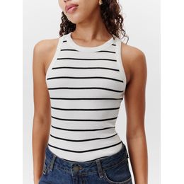 LEGER Damen Tanktop "Blanca, LeGer by Lena Gercke", schwarz-wei&szlig;, Gr. 44, geringelt, Obermaterial: 100% Baumwolle, Tops, mit Rippstruktur, slim fit