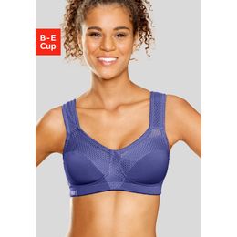 H.I.S. H.I.S Damen Sport-BH, Gr. 105, blau, Microtouch, Obermaterial: 90% Polyester (COOLMAX), 10% Elasthan, BHs, ohne B&uuml;gel aus schnell trocknendem