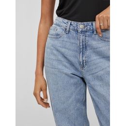 Vila Damen High-waist-Jeans "VIKELLY JAF HW STRAIGHT JEANS-NOOS"light blau denim detail:wash lbd065, Gr. 36, Denim/Jeans, Obermaterial: 99%