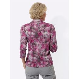CLASSIC Damen Poloshirt "Poloshirt"malve, hellgrau, bedruckt, Gr. 38, gebl&uuml;mt, gemustert, mehrfarbig, 95% Viskose, 5% Elasthan, Shirts