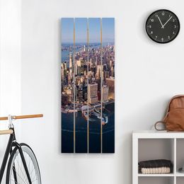 Bilderwelten Holzbild Stadt blau Motiv nat&uuml;rlicher Effekt - Big City Life - New York Wohnzimmer Schlafzimmer