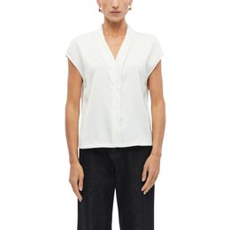 Damen Kurzarmshirt, wei&szlig;, Gr. 44, s.Oliver BLACK LABEL, unifarben, Web, Obermaterial: 95% Viskose, 5% Elasthan, Shirts, Sommerbluse / Sommershirt mit
