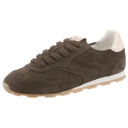 Marc O'Polo MARC O'POLO Damen Sneaker "Fabiana", Gr. 40, braun, Lederimitat, Veloursleder, unifarben mit Farbeinsatz, Schuhe, Schn&uuml;rschuh, Halbschuh,