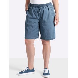 sheego Damen Jeansshortsblau, bleached, Gr. 44, unifarben, 98% Baumwolle, 2% Elasthan, Jeans