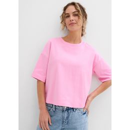 bonprix Damen T-Shirt, pink, Gr. 48, Obermaterial: 100% Baumwolle, Shirts, Oversize-Style, mit Rundhalsausschnitt, aus Baumwolle