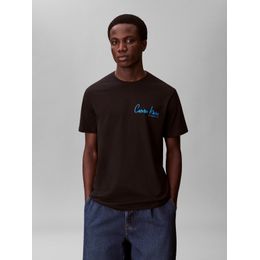 Herren T-Shirt "JEANS GRAPHICS", schwarz, Gr. L, Calvin Klein Jeans, unifarben, Web, Obermaterial: 100% Baumwolle, Shirts, Regular fit mit Markenprint