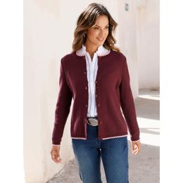 Inspirationen Damen Strickjacke, rot, Gr. 40, unifarben, 50% Baumwolle, 50% Polyacryl, Strickjacken