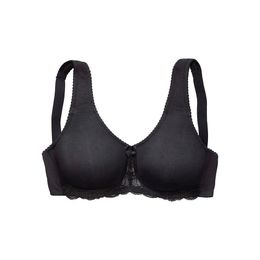 Damen Entlastungs-BH, NUANCE BY LASCANA, Gr. 90, schwarz, Spitze, Obermaterial: 85% Baumwolle, 10% Polyamid, 5% Elasthan, BHs, ohne B&uuml;gel aus
