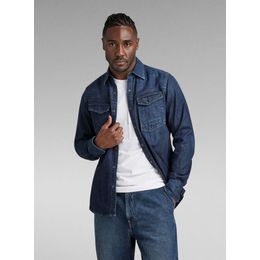 G-Star Raw G-STAR Herren Langarmshirt "Dakota Slim Denim Hemd", blau, Gr. L, Obermaterial: 100% Baumwolle, Shirts