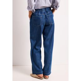 Street One Damen Loose-fit-Jeans, blau, Gr. 24, unifarben, Jeans, 58% Lyocell, 42% Baumwolle, Jeans, mit Wide Legs
