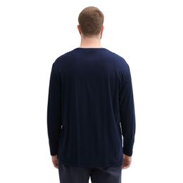 Tom Tailor PLUS Herren Langarmshirtsky captain blau, Gr. XXXL, bedruckt, Single Jersey, Obermaterial: 100% Baumwolle, Shirts, mit Print/Gro&szlig;e Gr&ouml;&szlig;en