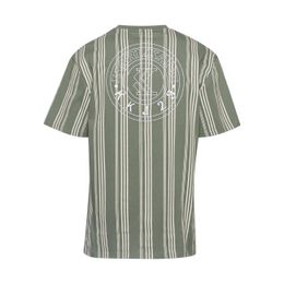 Karl Kani Herren T-Shirt "Karl Kani Herren KM233-025-1 KK Small Signature Striped Tee", gr&uuml;n, Gr. XS, gestreift, 100% Baumwolle, Shirts