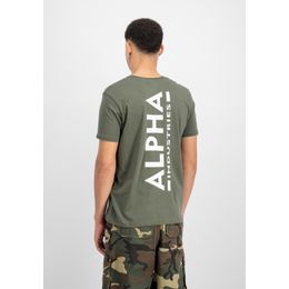Herren T-Shirt "Backprint T-Shirt"schwarz olive, Gr. XXXL, Alpha Industries, Obermaterial: 100% Baumwolle, Shirts
