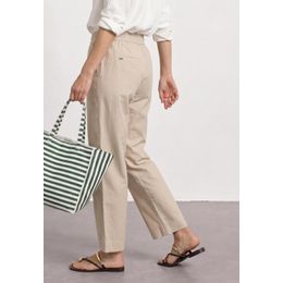 Street One Damen Stoffhoseclay sand, Gr. 36, unifarben, Stoff, 66% Baumwolle, 30% Polyester, 4% Elasthan, Hosen, Elastikbund mit Tunnelzug