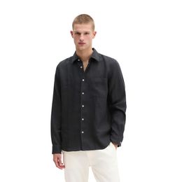 Marc O'Polo MARC O'POLO Herren Leinenhemd, schwarz, Gr. M, Web, Obermaterial: 100% Leinen, Hemden, im klassisch cleanen Look