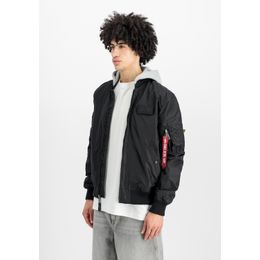 Herren Bomberjacke "MA-1 TT Hood Light", schwarz, Gr. L, Alpha Industries, Obermaterial: 100% Nylon, Futter: 100% Nylon, Kapuze: 75% Baumwolle, 25%