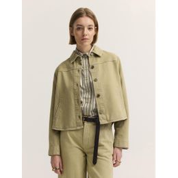 Bugatti Damen Jeansjacke "Loose Fit", beige, Gr. 38, unifarben, 66% Baumwolle, 34% Lyocell, Jacken, Loose Fit Baumwolle Lyocell Hemdkragen