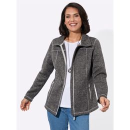 Casual Looks Damen Strickfleecejacke, grau, Gr. 40, meliert, 100% Polyester, Jacken