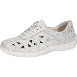 Waldl&auml;ufer WALDL&Auml;UFER Damen Schn&uuml;rschuh "HENNI", Gr. 4, grau, Nappaleder, metallic, Basic, Schuhe, Freizeitsneaker, Halbschuh, Bequemschuh, Komfortweite H (=