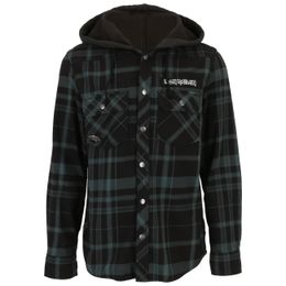 Brandit Herren Allwetterjacke "Brandit Iron Maiden Checkshirt Sweathood", schwarz, Gr. S, kariert, 100% Baumwolle, Jacken