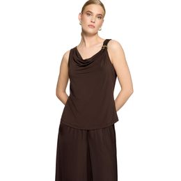 Zero Damen T-Shirt "Damen mit Wasserfallausschnitt", braun, Gr. 42, unifarben, Obermaterial: 5% Elasthan, 95% Polyester, Shirts, Material
