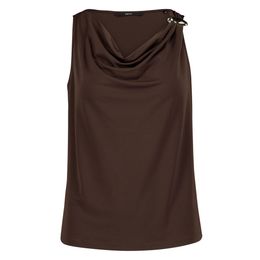 Zero Damen T-Shirt "Damen mit Wasserfallausschnitt", braun, Gr. 36, unifarben, Obermaterial: 5% Elasthan, 95% Polyester, Shirts, Material