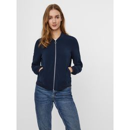 V&eacute;ro Moda VERO MODA Damen Bomberjacke "VMCOCO L/S BOMBER NOOS", blau, Gr. S, unifarben, Web, Obermaterial: 96% Polyester, 4% Elasthan, Jacken, Materialmix