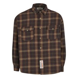 Herren Langarmhemd "Another Cotton Lab Another Flanell Shirt"braun, Gr. M, ANOTHER COTTON LAB, 100% Polyester, Hemden