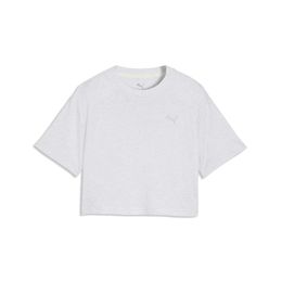 Puma M&auml;dchen T-Shirt "CLASS RELAXED SHORT LENGHT GRAPHIC TEE G"wei&szlig; glow heather, Gr. 176, bedruckt, Jersey, Obermaterial: 100% Baumwolle, Shirts,