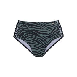 Venice Beach Damen Highwaist-Bikini-Hose "Riella", gr&uuml;n, Gr. 34, Recycling-Polyamid, Badehosen, mit gekreuzten B&auml;ndern