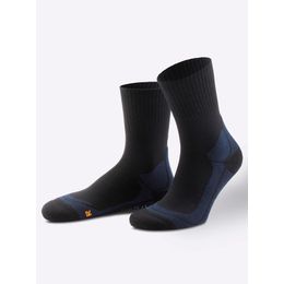 Camano Damen Wandersocken, Gr. 2, blau, 34% Polyester, 33% Polyacryl, 21% Polyamid, 10% Wolle, 2% Elasthan, Socken