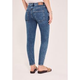 Damen Skinny-fit-Jeans, blau, Gr. 27, STREET ONE STUDIO, unifarben, Jeans, 79% Baumwolle, 15% Polyester, 4% Elastomultiester, 2% Elasthan, Jeans,