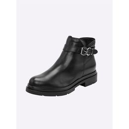 Heine Damen Stiefelette, Gr. 35, schwarz, Glattleder, Leder, Schuhe