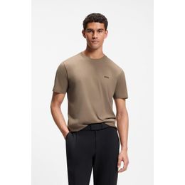 BOSS Green Damen Rundhalsshirt "Tee Regular Fit", beige, Gr. XXXL, Single Jersey, Obermaterial: 95% Baumwolle, 5% Elasthan, Shirts, Stretch Jersey