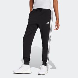 Damen Sporthose "ESSENTIALS 3-STREIFEN", schwarz-wei&szlig;, Gr. XL, adidas Sportswear, Obermaterial: 93% Baumwolle, 7% Elasthan, Hosen, mit