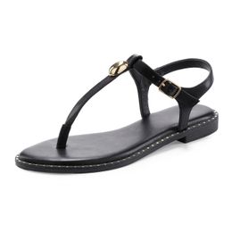 Damen Sandale "Zehentrenner, offener Schuh, Sommerschuhe", French Connection, Gr. 38schwarz, Obermaterial: 100% Lederimitat. Decksohle: 100%