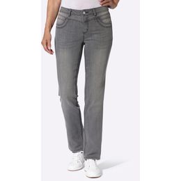 Casual Looks Damen Bequeme Jeans, grau, Gr. 38, unifarben, 81% Baumwolle, 17% Polyester, 2% Elasthan, Jeans