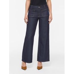 Vila Damen Weite Jeans "VIFLORIE RIO RW WIDE POCKET JEANS - NOOS", blau, Gr. 34, unifarben, Denim/Jeans, Obermaterial: 99% Baumwolle, 1% Elasthan,